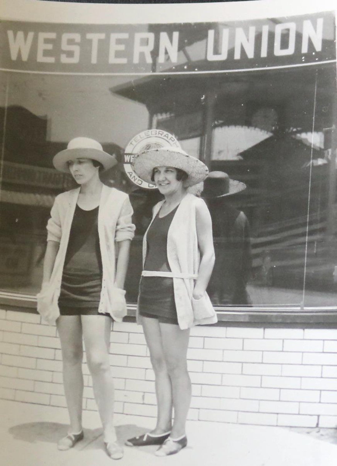 Swimwear Clad Flappers at Western Union Vintage Found Photo - Etsy