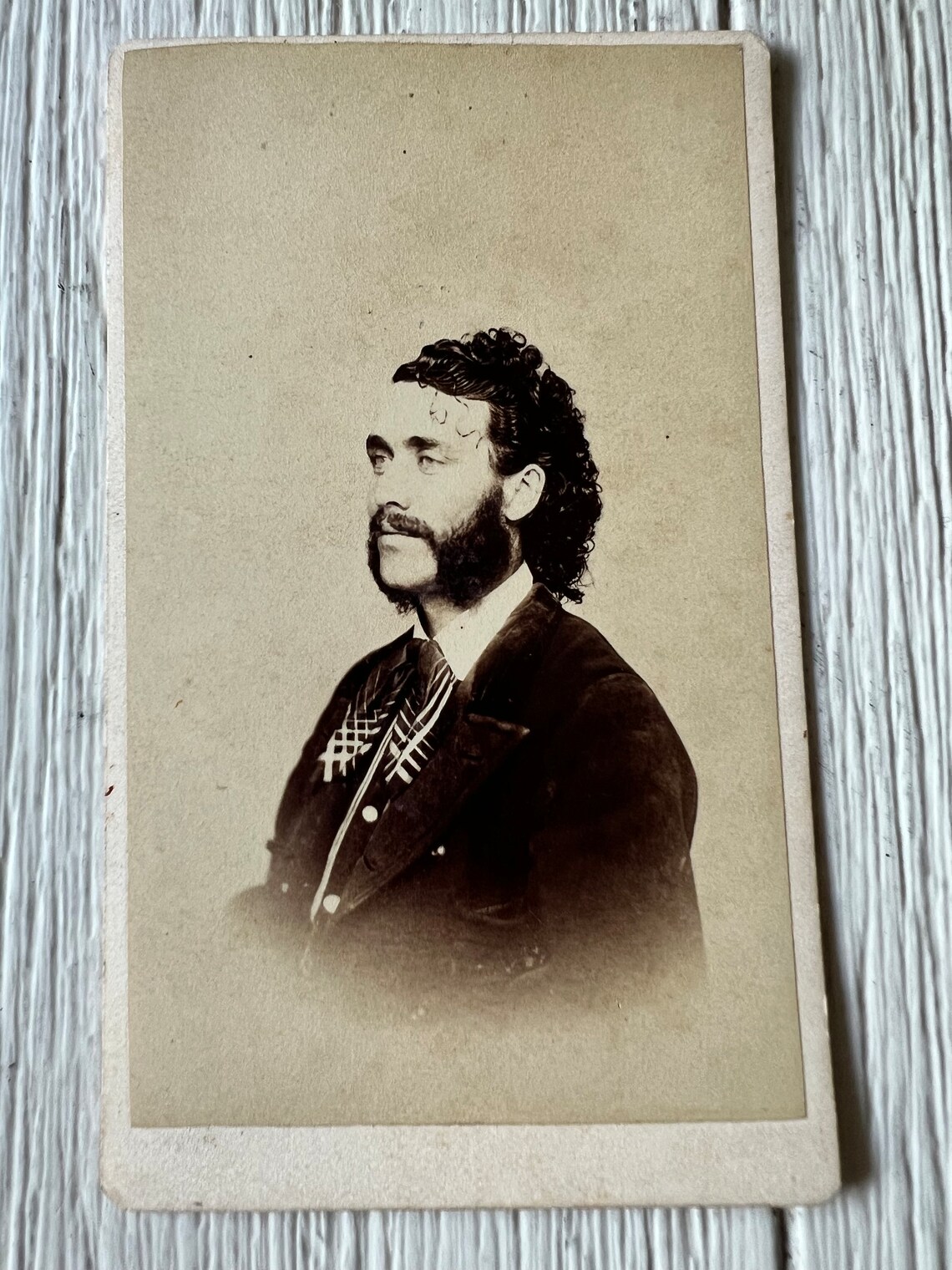Magnificent Mane Vintage CDV Handsome Man With Curls & Mutton Chops ...