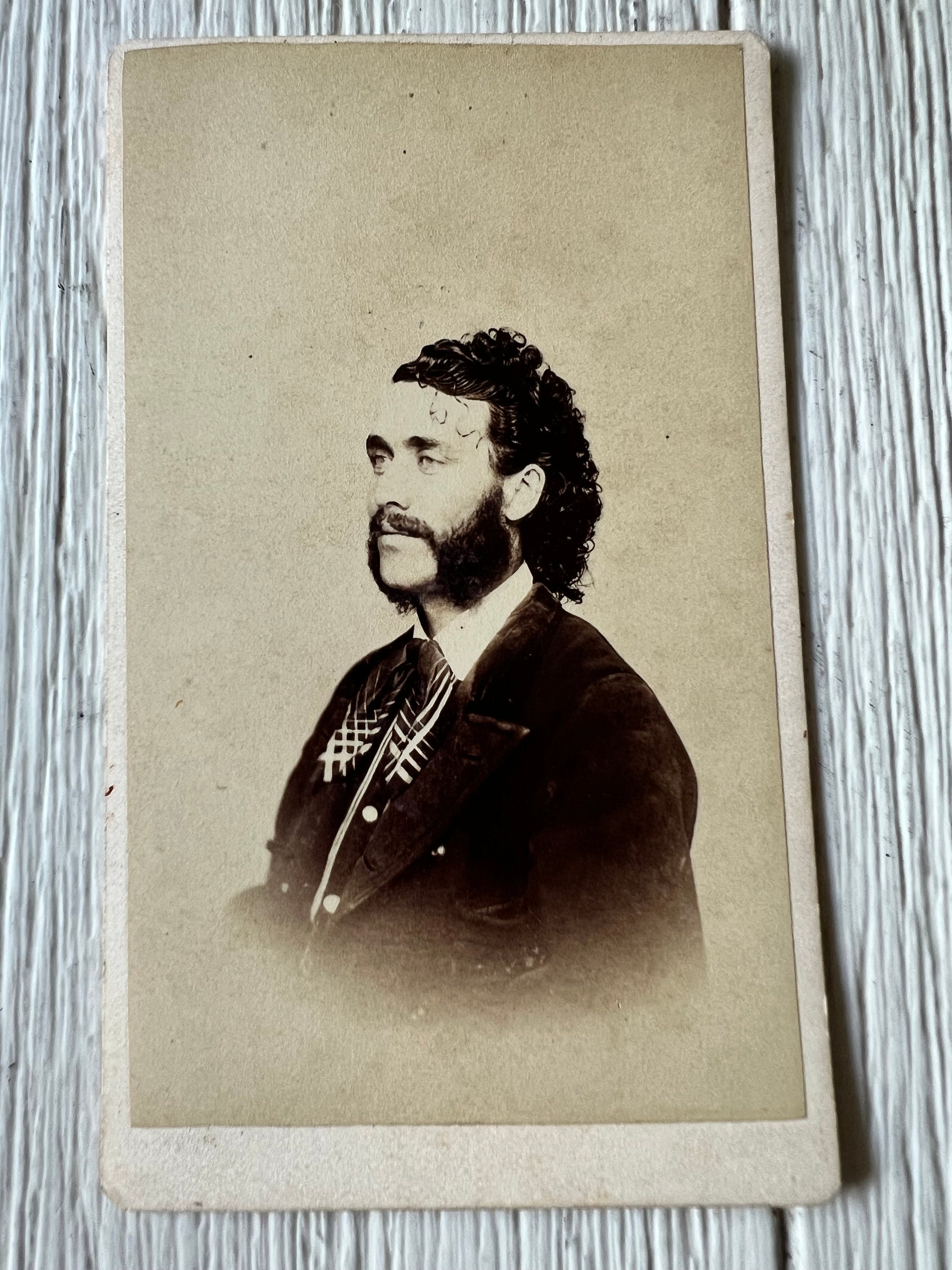 Magnificent Mane Vintage CDV Handsome Man With Curls & Mutton Chops ...