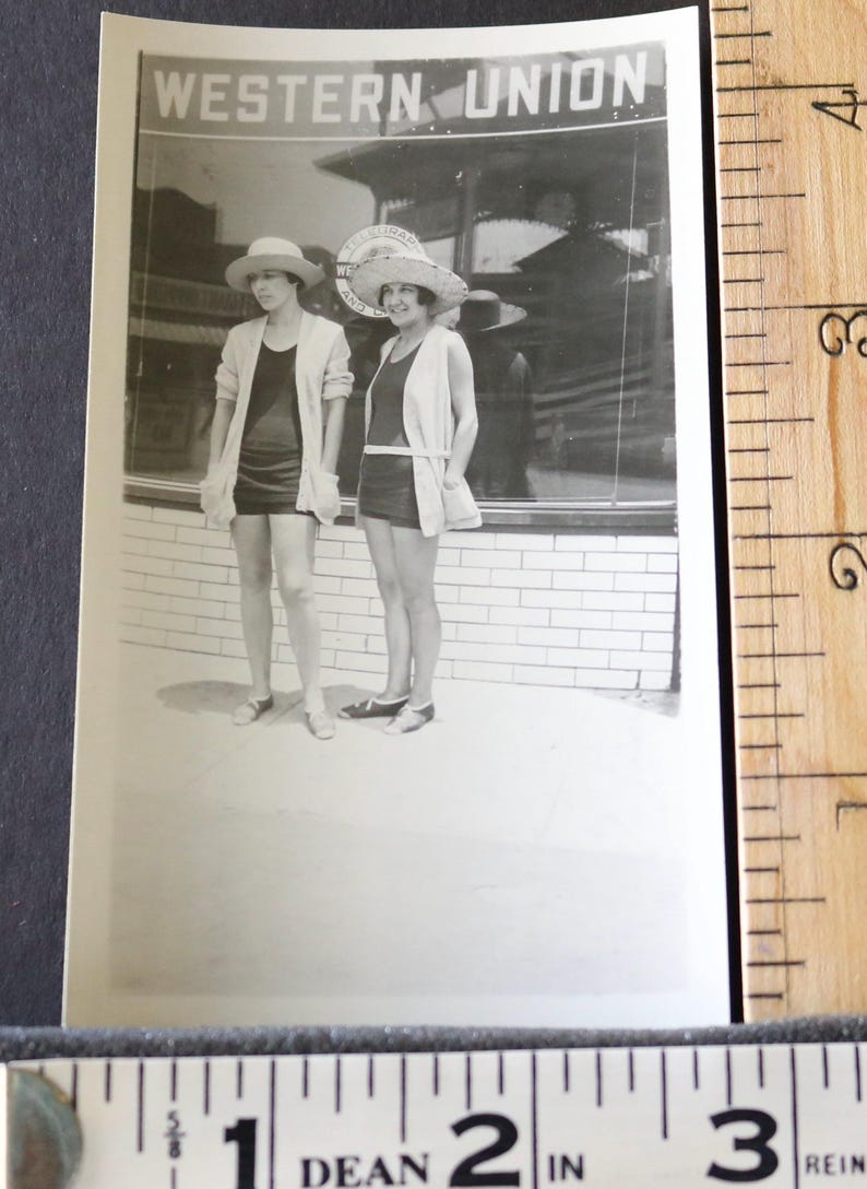 Swimwear Clad Flappers at Western Union Vintage Found Photo - Etsy