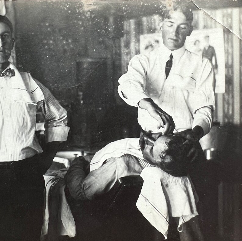 Tonsorial Parlor Vintage Real Photo Postcard RPPC Occupational ...