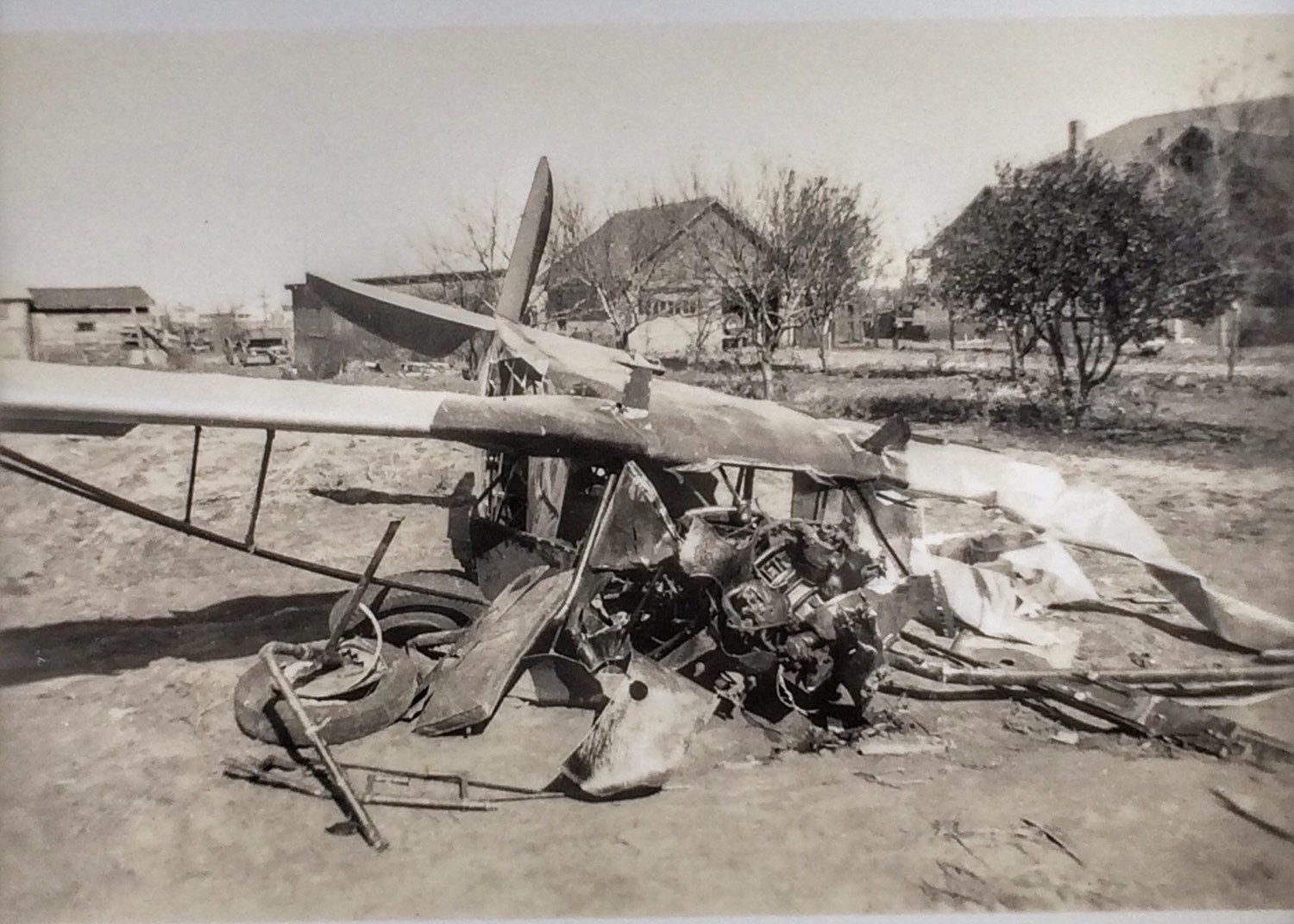 Biplane Tree Crash