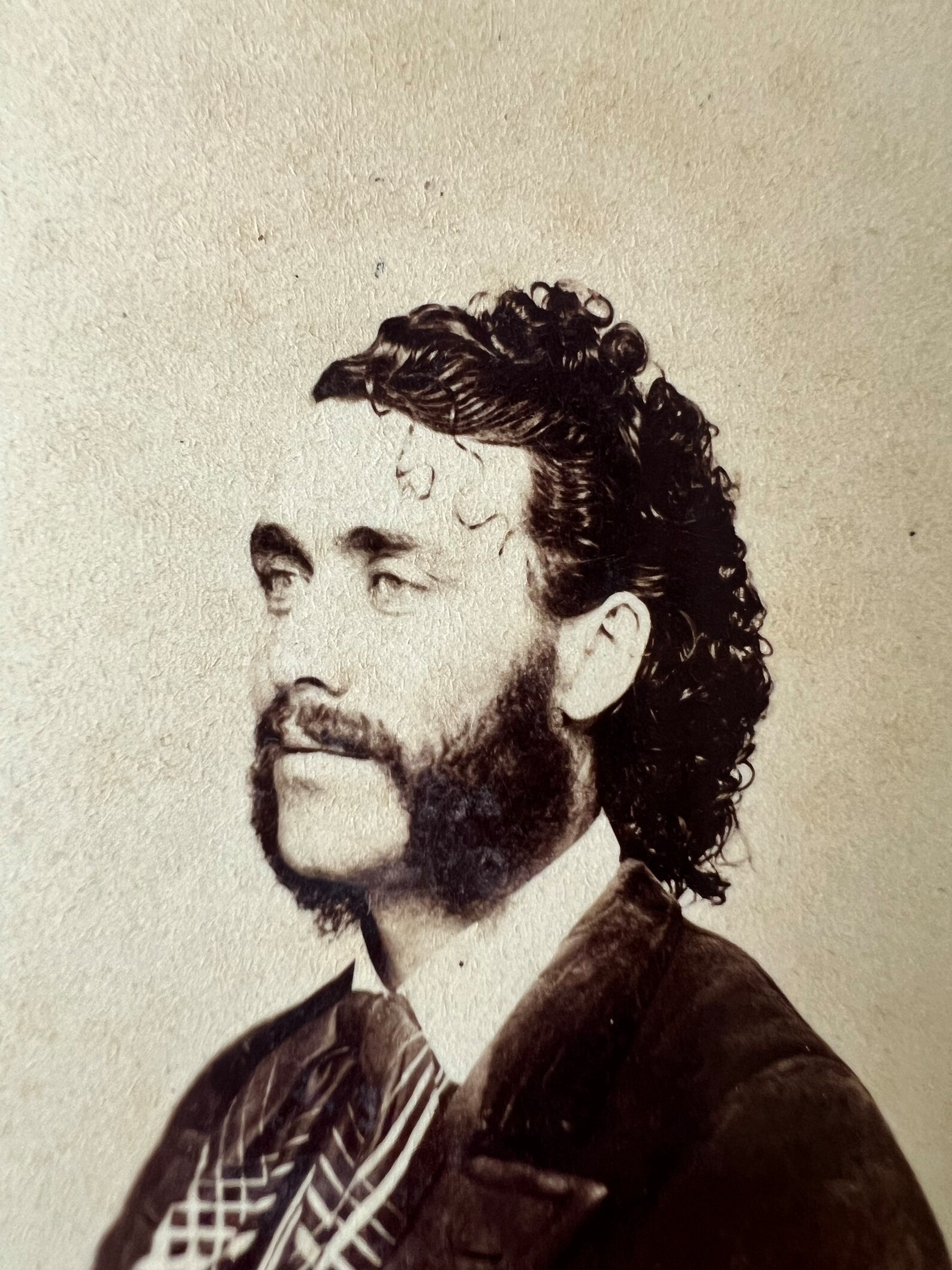 Magnificent Mane Vintage CDV Handsome Man With Curls & Mutton Chops ...