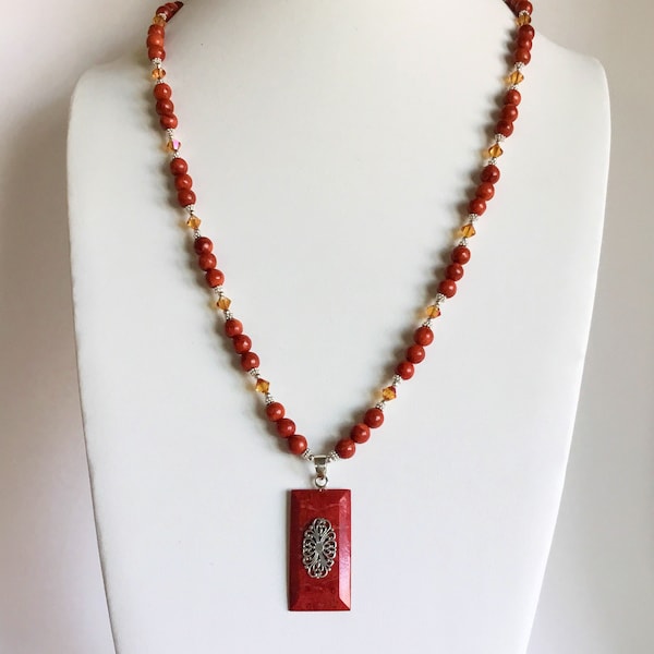 Rust Color Necklace - Etsy