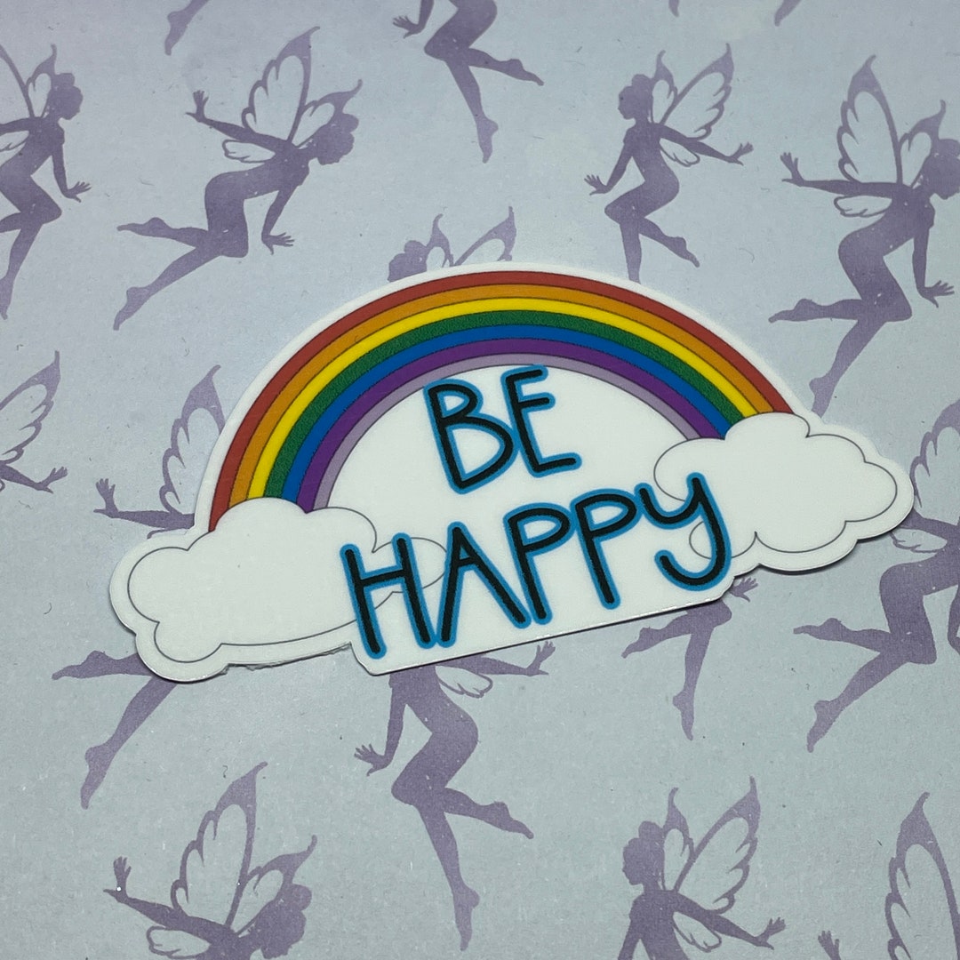 Be Happy Sticker for Kids, Rainbow Stickers for Water Bottles ...