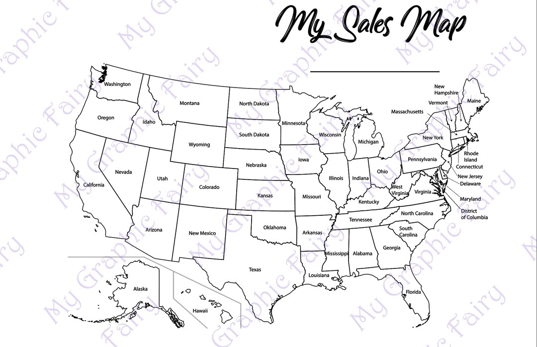 US Sales Map Printable, Etsy Sales Tracker Coloring Tracker 2024 ...