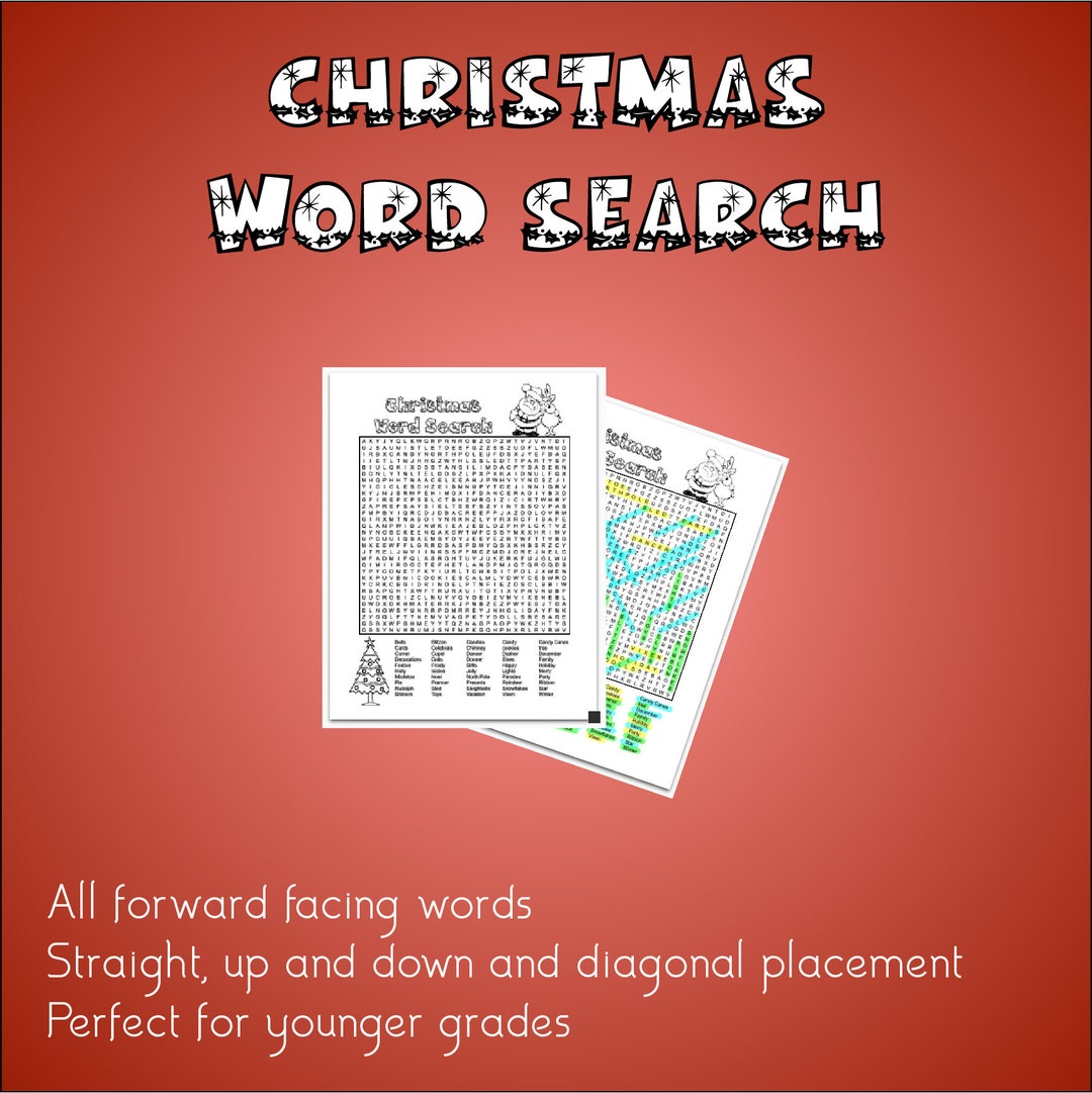 Christmas Word Search for Kids Printable, Elementary School Class ...