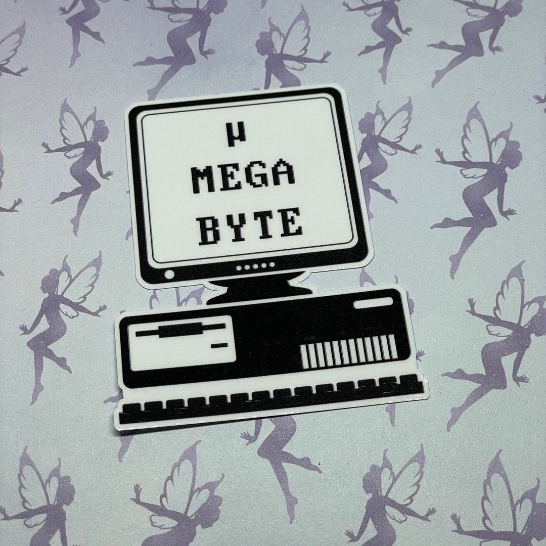 U Mega Byte Funny Stickers for Laptop, Retro Computer Sticker for Adults, Computer Engineer ...