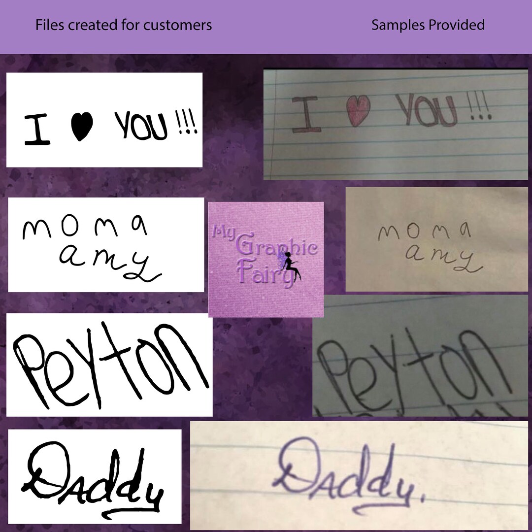 Handwriting Converted to Vector File - SVG for Cutting - 1 to 5 Words ...