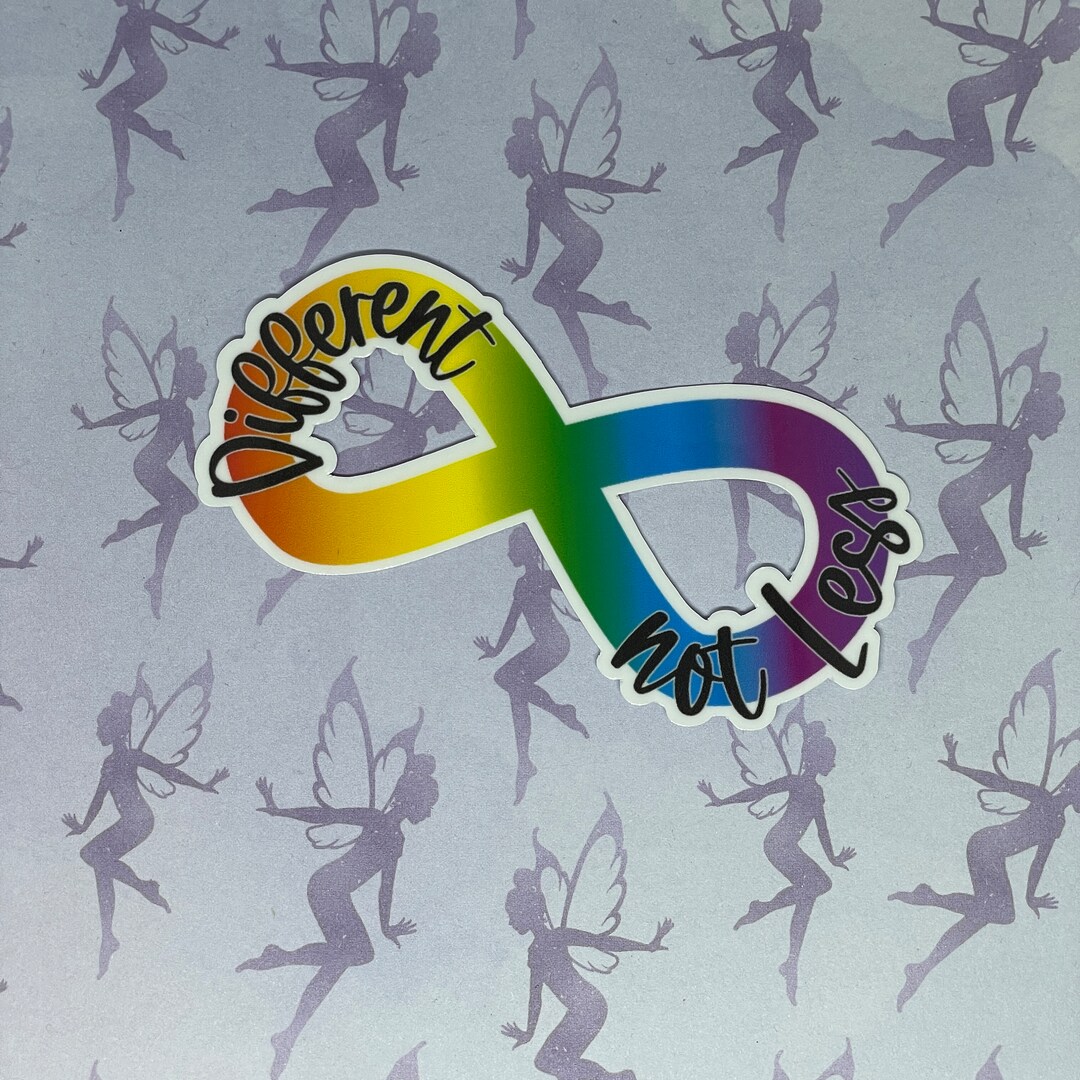 Different Not Less Autism Acceptance Sticker for Water Bottle, Autistic ...