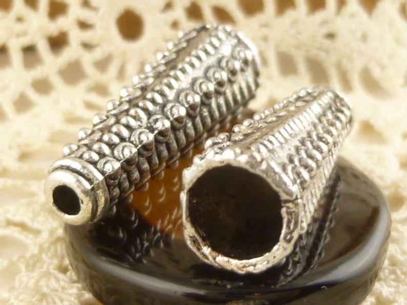 30mm Rustic, Bumpy, Ornate Cone Bead Cap, Antique Silver (4) - SF77 - Etsy