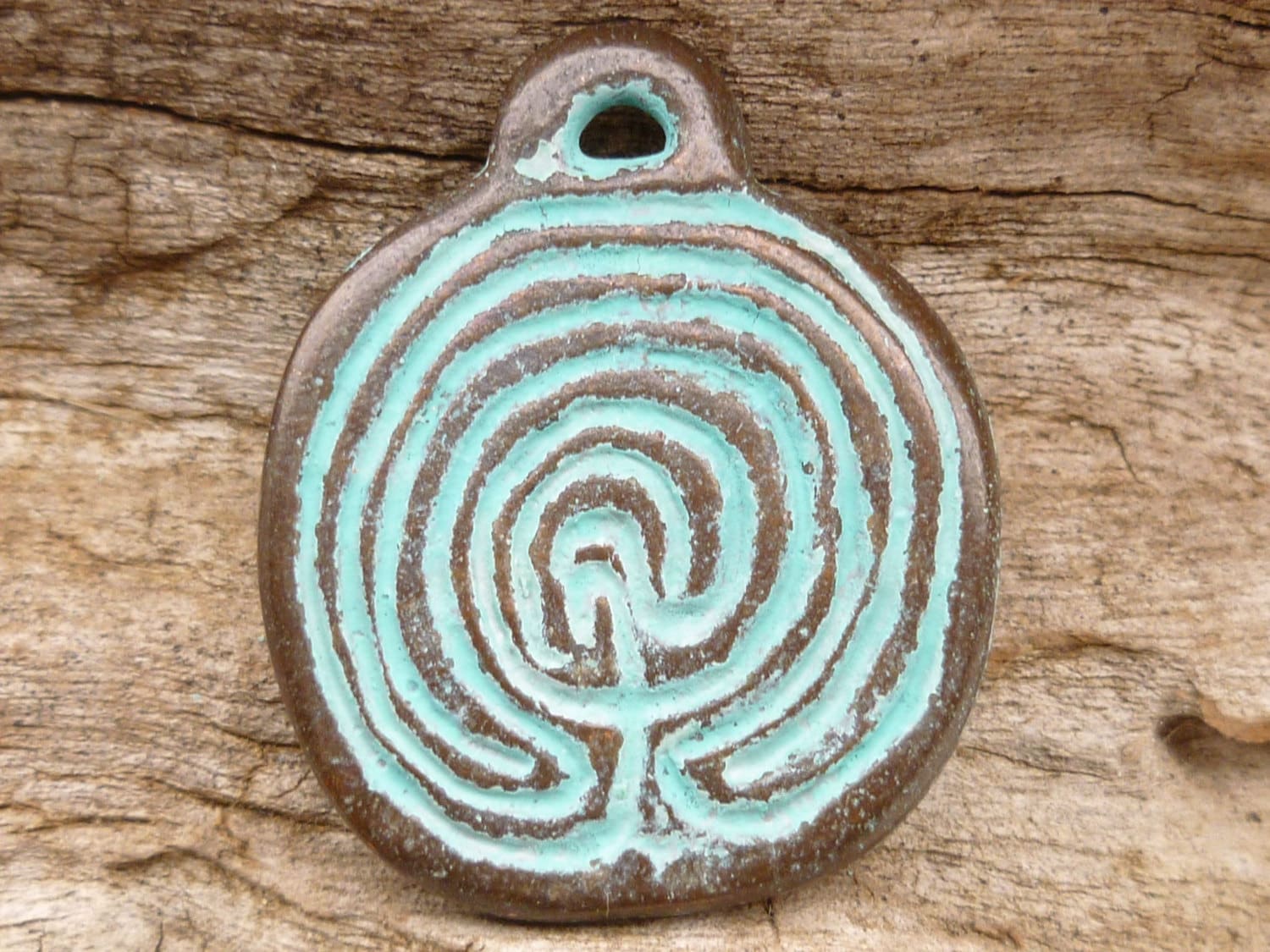 30mm Rustic Patina Two Sided Labyrinth Disc Casting Pendant | Etsy