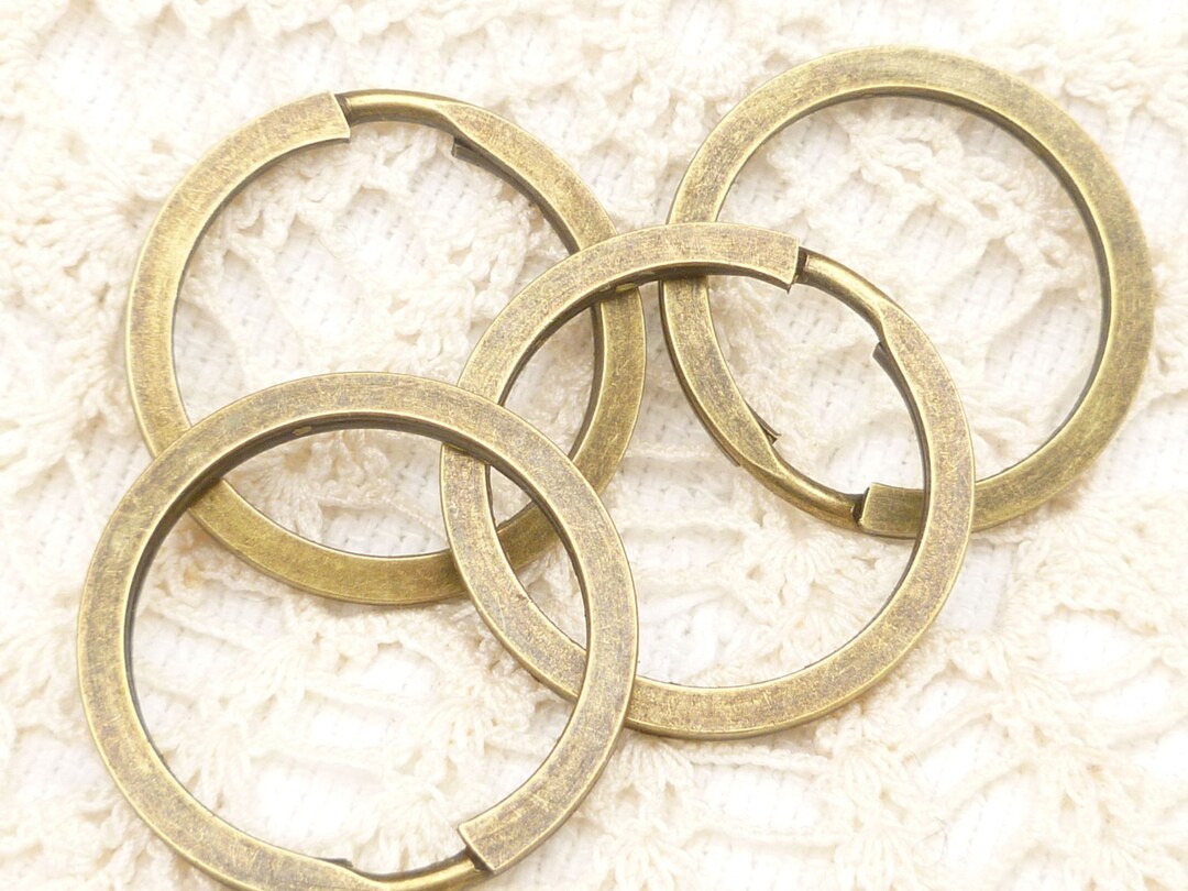 30mm Bronze Key Ring, Large Split Key Ring, Antiqued Bronze (10) - A96 ...