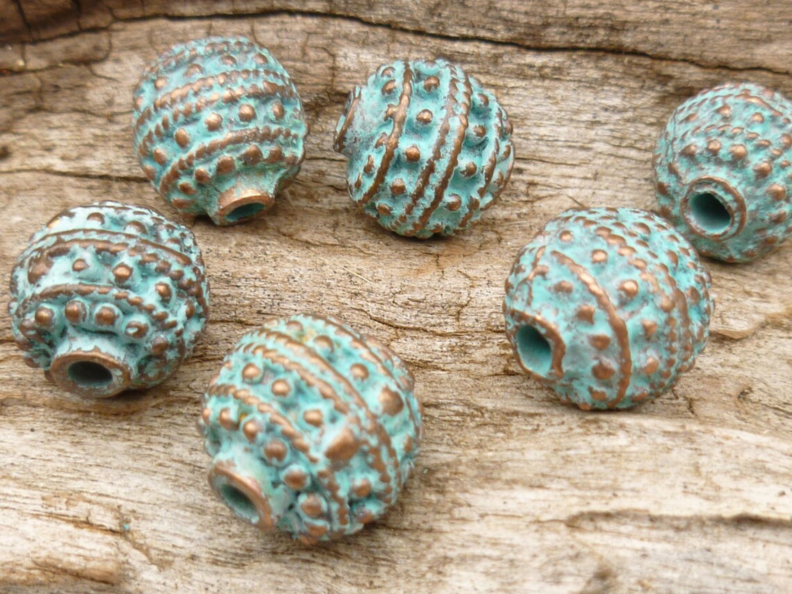 12mm Ornate Bumpy Beads Rustic Patina Mykonos Casting - Etsy