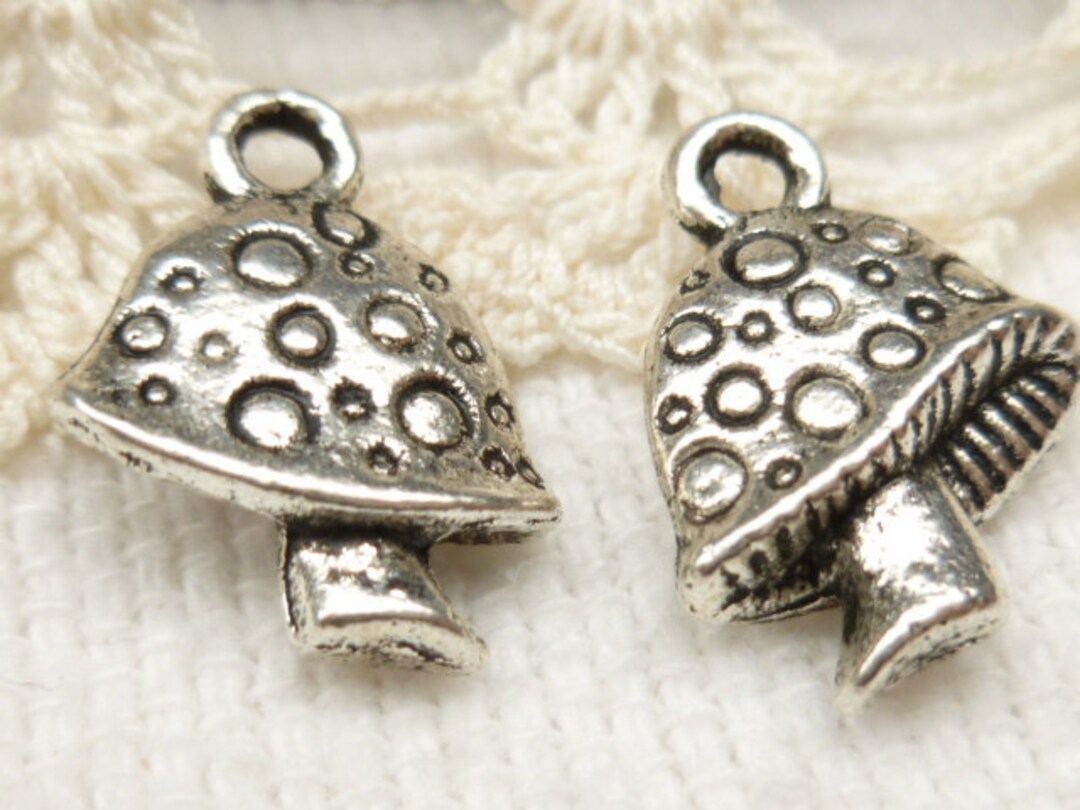 16mm Mushroom Charms, Poison Mushroom Charm, Fly Agaric Charm, Antiqued ...