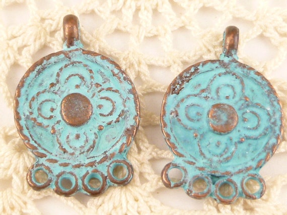 Rustic Chandelier Charm Patina Connector Finding Charm Mykonos Casting 2 M91 X3884 Etsy