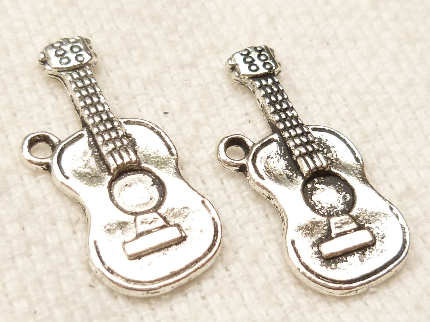 Silver Tone Guitar Charms (4) - S19 - Etsy
