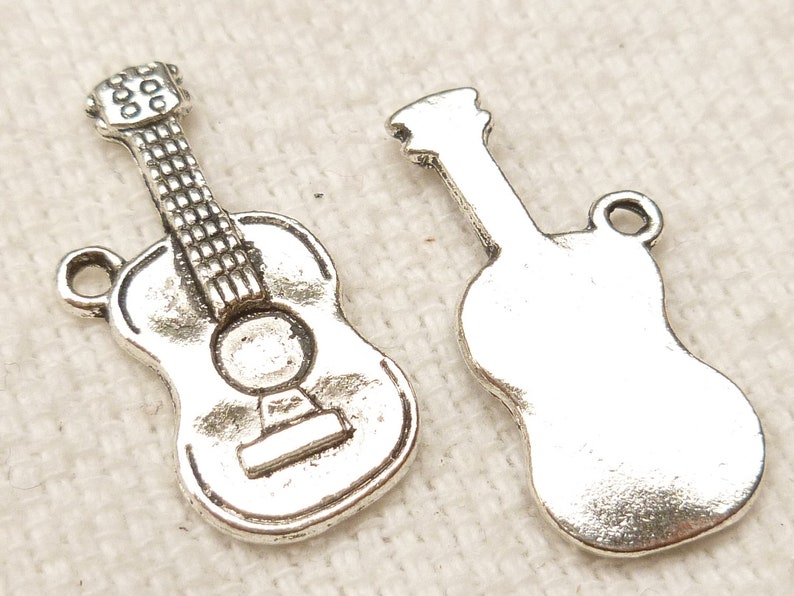 Silver Tone Guitar Charms (4) - S19 - Etsy