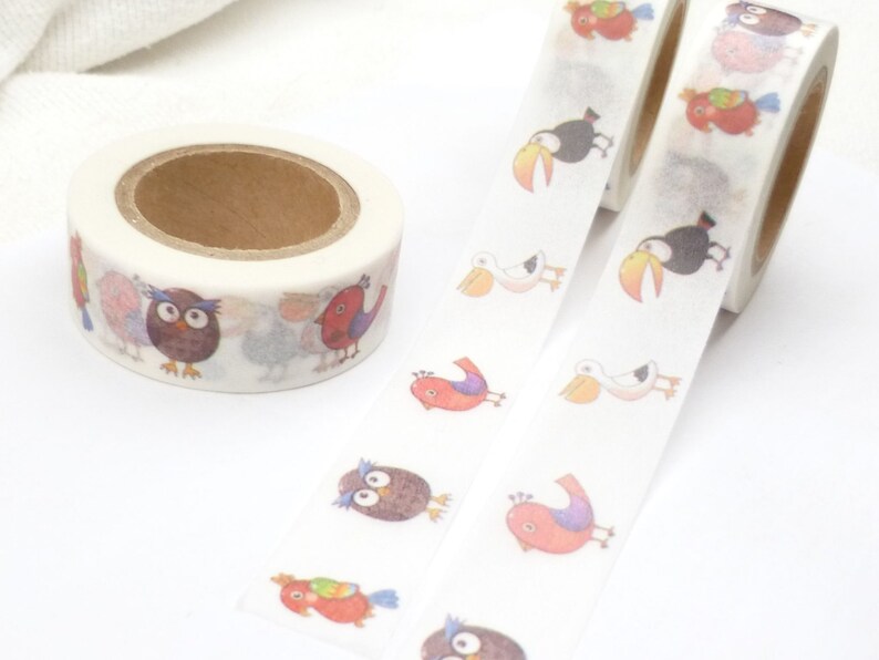 Washi Tape Owl Pelican Toucan Parrot Bird Washi Tape - Etsy