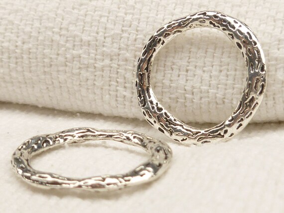 Solid Rustic Ring Connector Finding Antique Silver 4 SF70 | Etsy