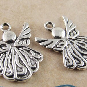 Adorable Swirly Angel Charms - Antique Silver (10) - S157 - Etsy