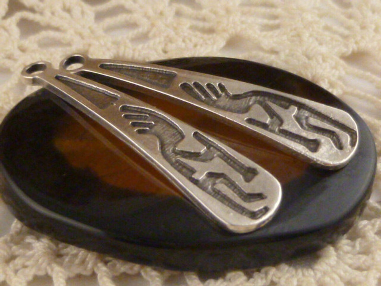 Pair of Kokopelli Fertility Charm Pendant, Agriculture, Southwestern ...