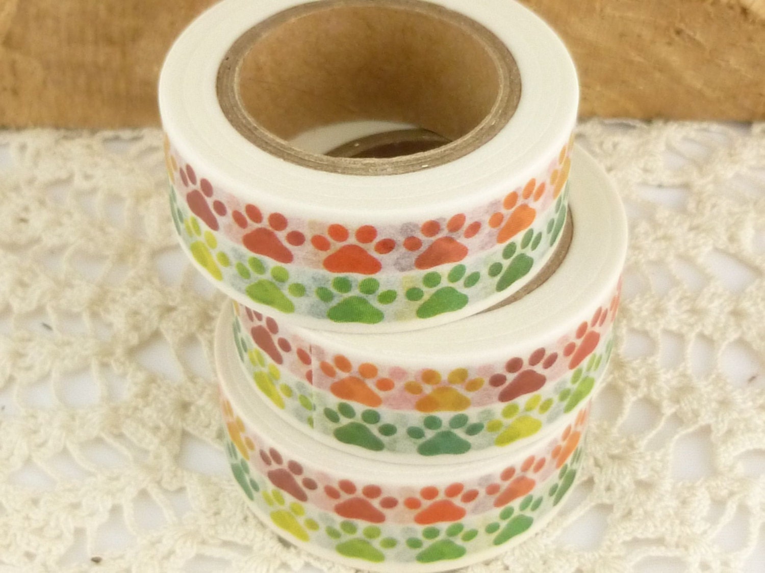 Washi Tape Washi Tape Rainbow Paw Print Washi Tape 36 - Etsy