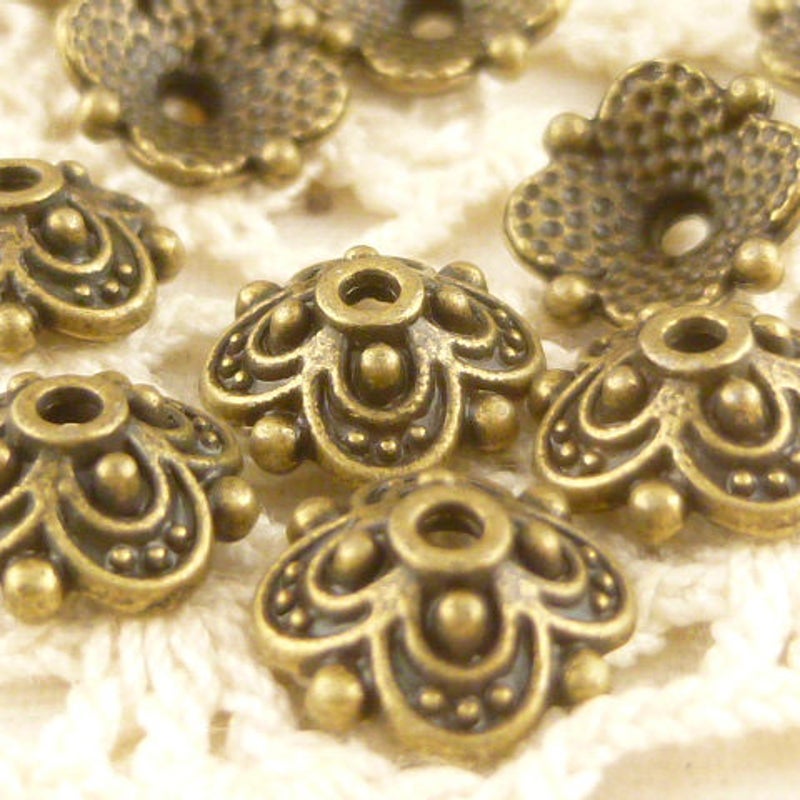 Bronze Bead Caps - Etsy