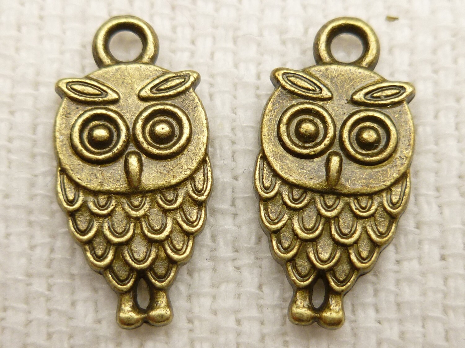 Owl Charms Two-sided Antiqued Bronze 6 A64 - Etsy