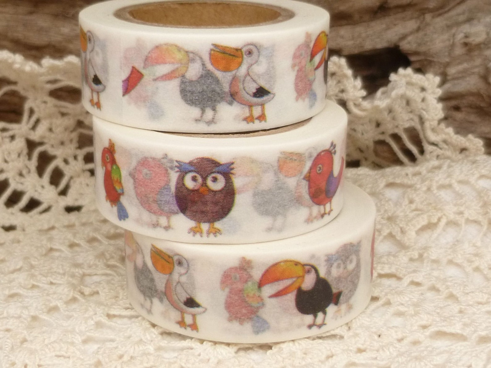 Washi Tape Owl Pelican Toucan Parrot Bird Washi Tape - Etsy