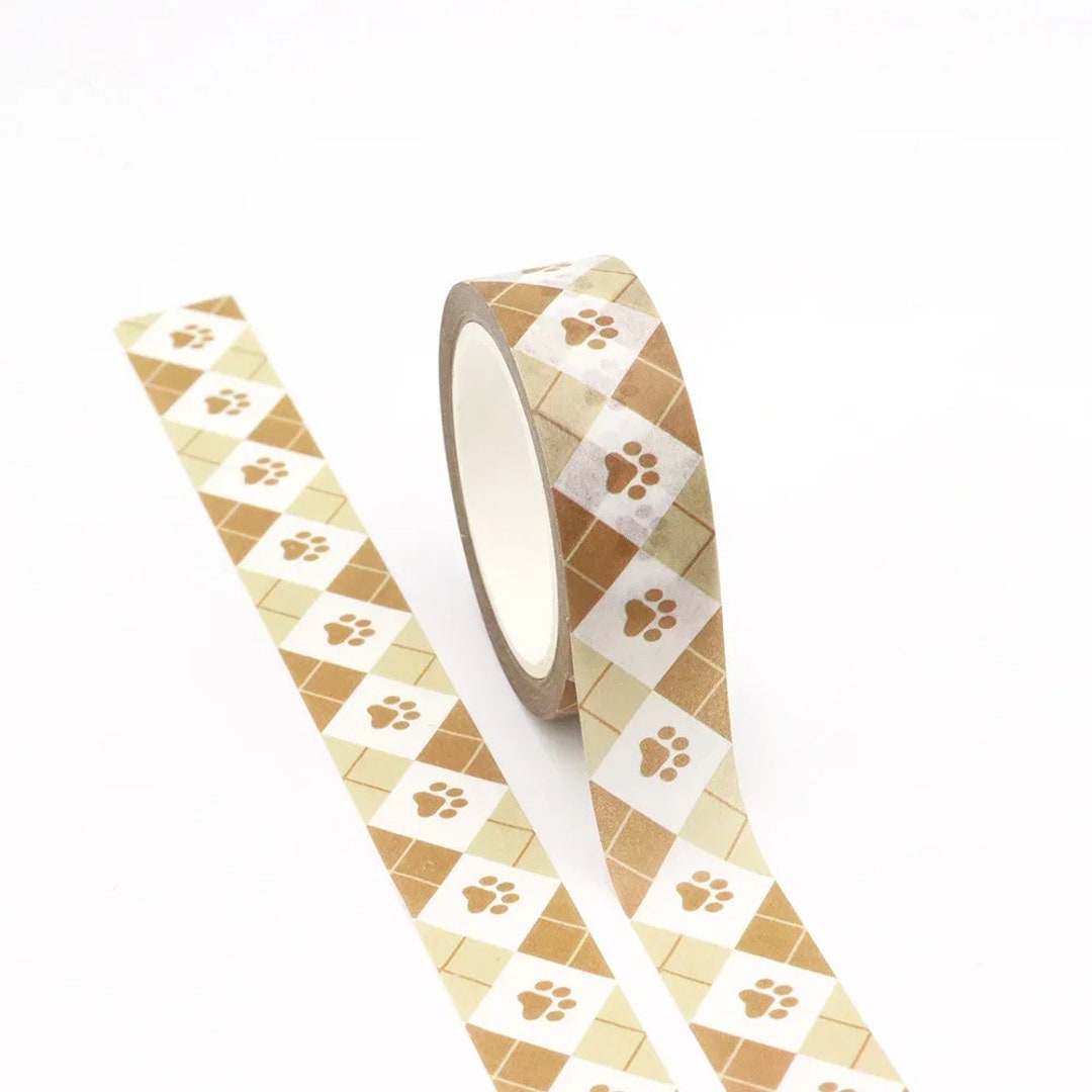 Paws Washi Tape, Beige Dog Paw Print Washi Tape, Classic Cat Washi Tape ...