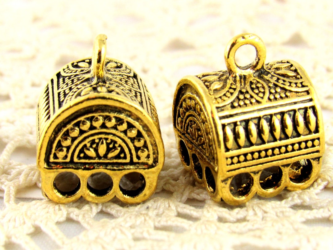 17mm Bell Bead Cap Connector Charms, Cone Cap Unique Finding, Bell ...