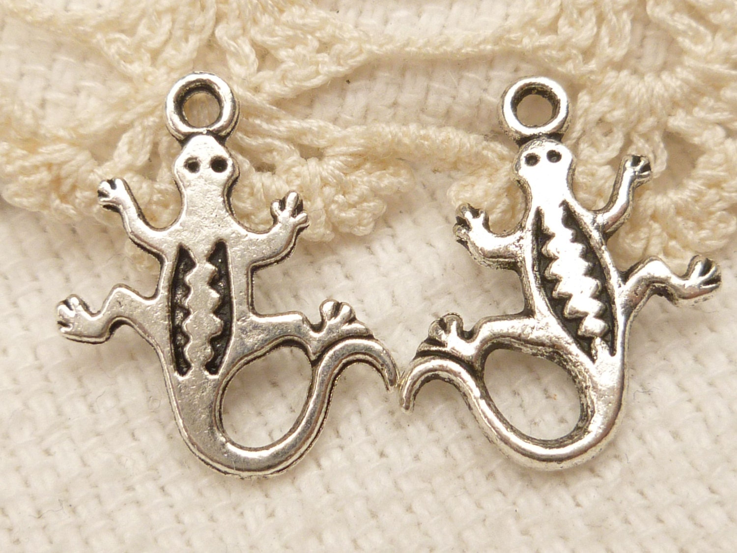 Southwestern Style Lizard Charms Antique Silver 8 S154 | Etsy