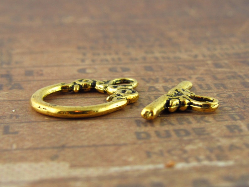 Flower Swirl Toggle Clasp Closure Gold Tone Ornate Floral - Etsy