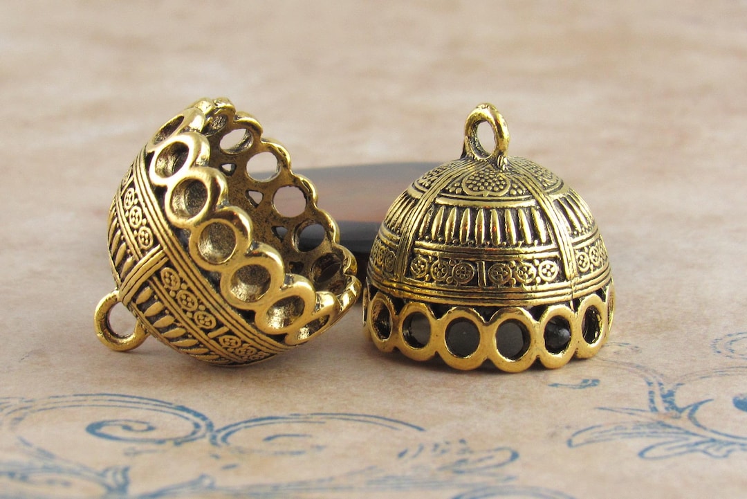 20mm Bell Bead Cap Connector Charms, Cone Cap Unique Finding, Bell ...