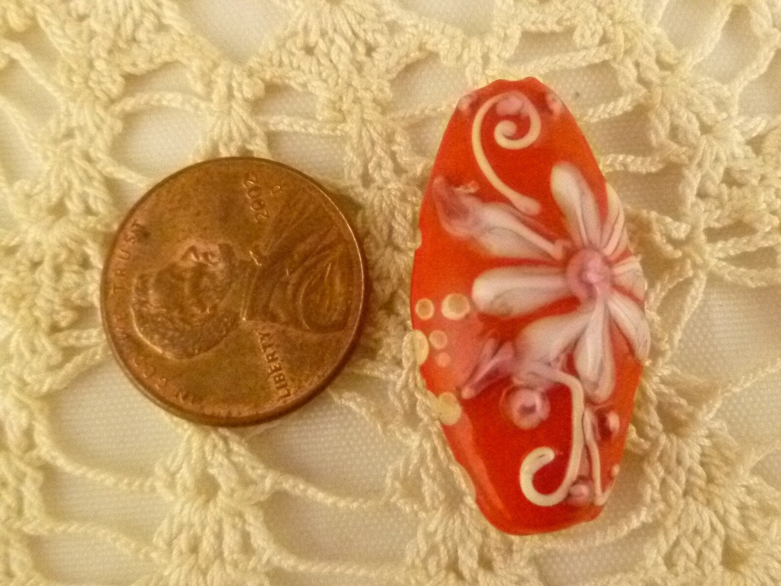 Red Flower Floral Glass Focal Beads, Daisy Flower Lampwork Beads (2) - Etsy