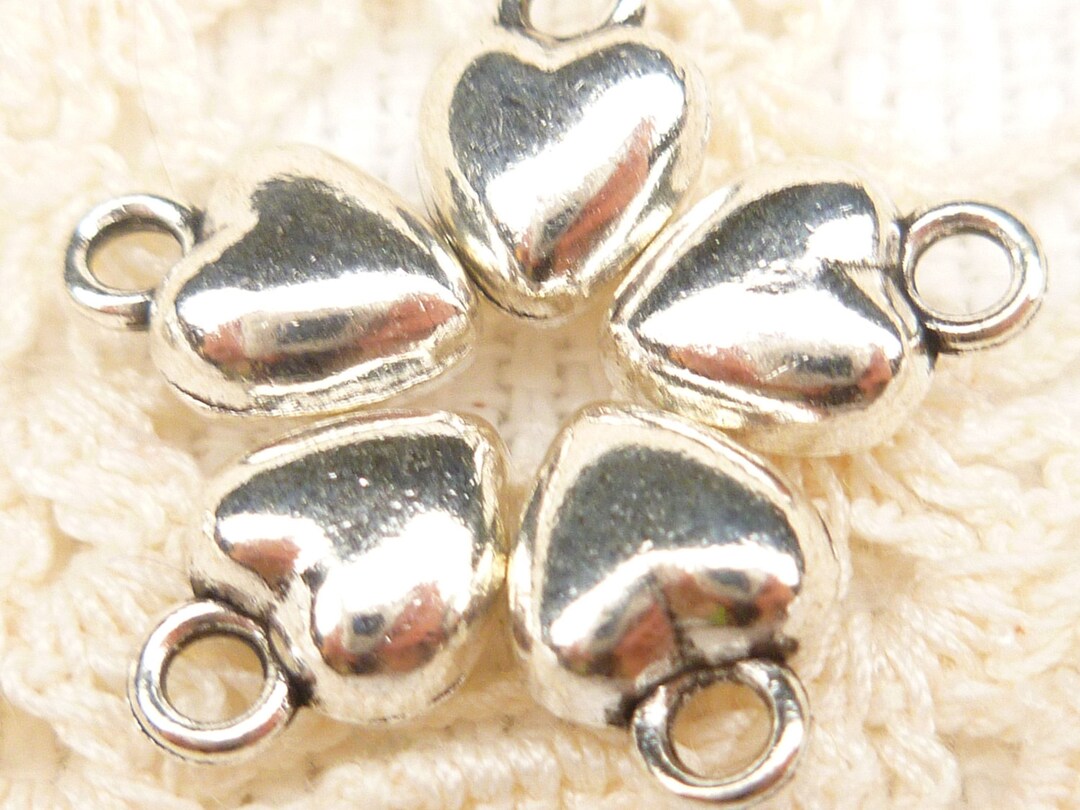 7mm Tiny, Simple, Puffed Heart Charms, Antique Silver 10 S170 - Etsy ...