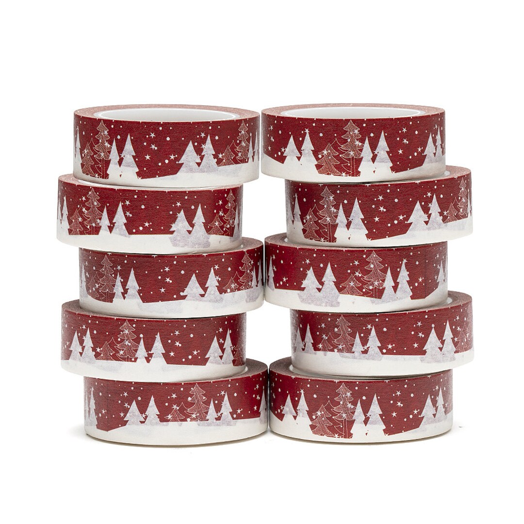 Washi Tape Red Christmas Tree, Red Holiday Washi Tape, Full Roll SSS1 ...