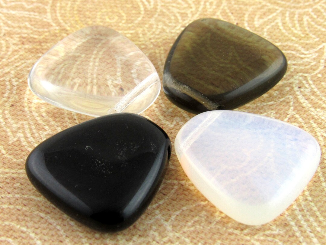 24mm Large Focal Trapezoid Glass Pendant, Neutral Color Glass Bead ...