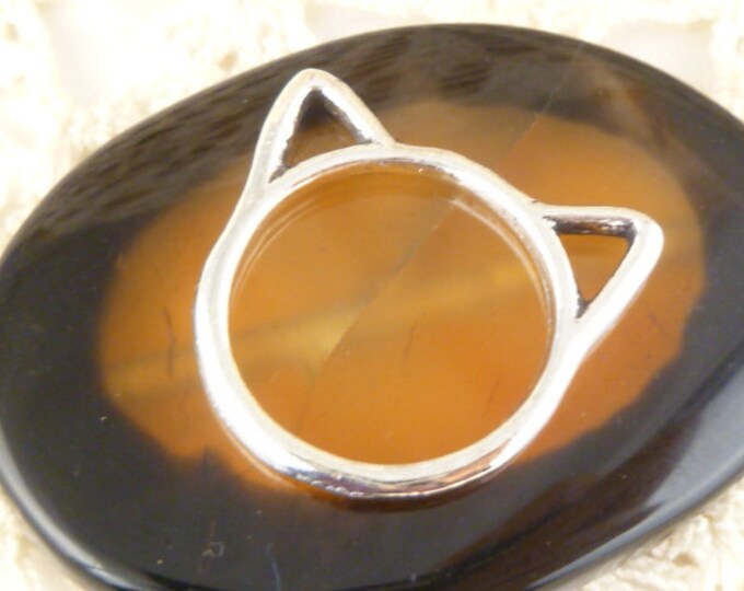 Cat Connector Charm, Abstract Silver Cat Outline Charms (8) - SF110 - Etsy