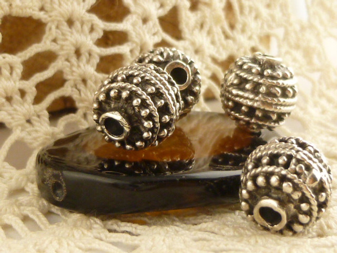 12mm Ornate, Bumpy Beads, Rustic, Pewter, Mykonos Casting Beads (2 ...