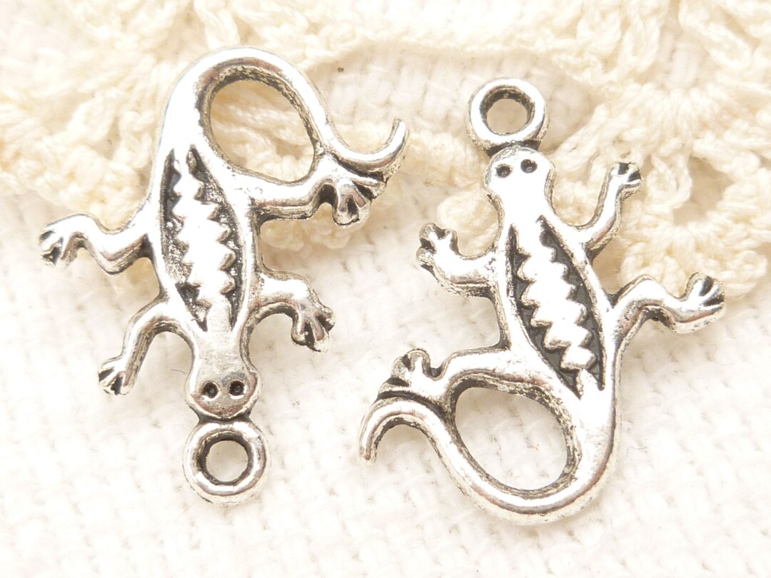 Southwestern Style Lizard Charms, Antique Silver (10 or 20) - S154 - Etsy