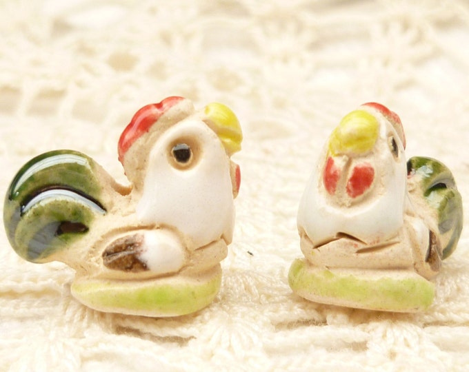 Peruvian Hand Painted Ceramic Rooster Beads 2 - Etsy