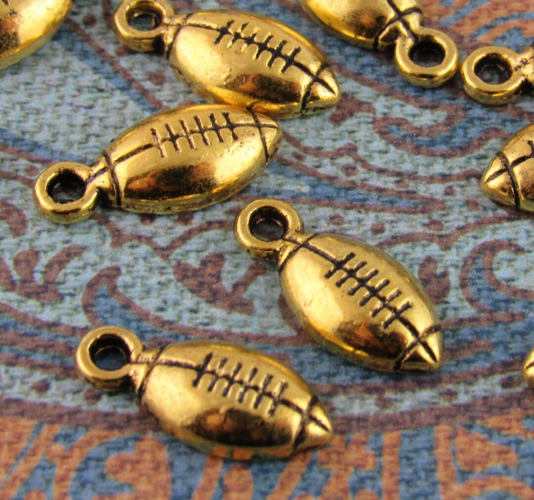Gold Tone Football Charms, Antiqued Gold (10 or 20) - G9 - Etsy