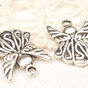 Adorable Swirly Angel Charms Antique Silver 10 S157 - Etsy