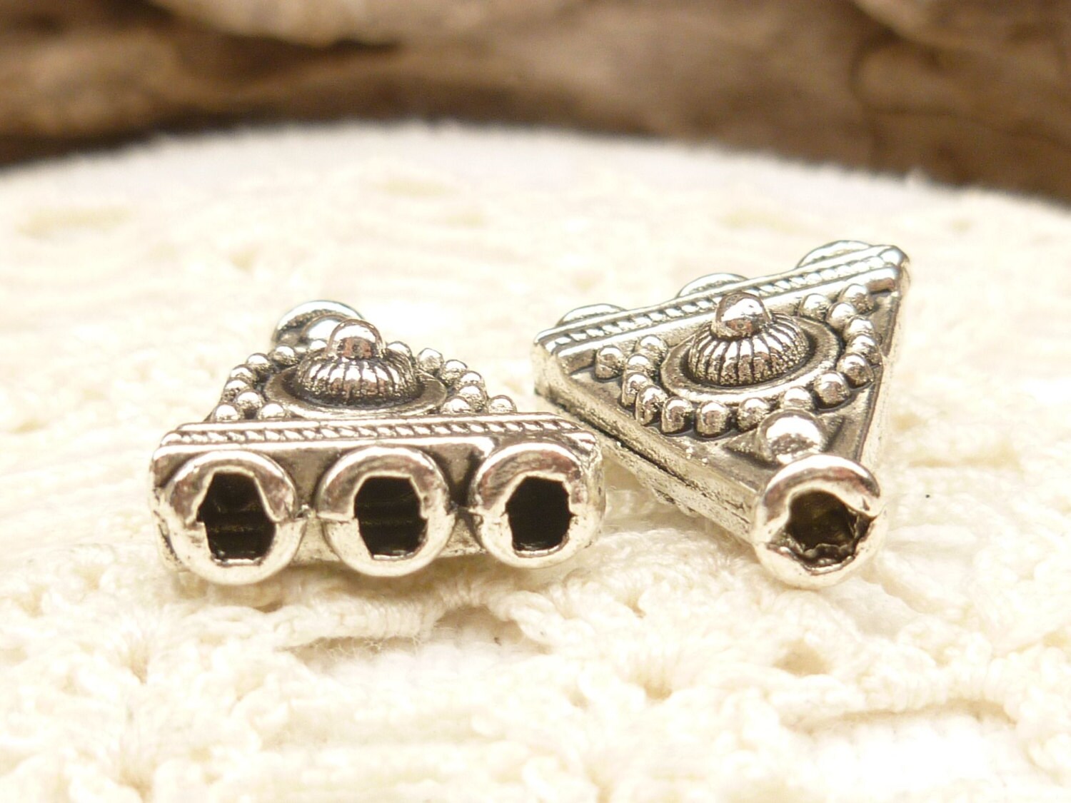 Triangle Strand Spacer, 3 to 1 Spacer Bead, Antique Silver (4) - SF83 ...