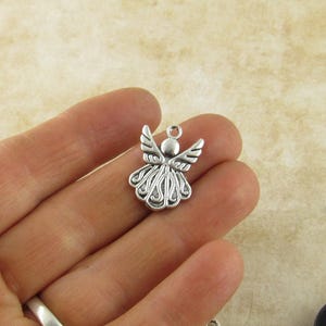 Adorable Swirly Angel Charms - Antique Silver (10) - S157 - Etsy