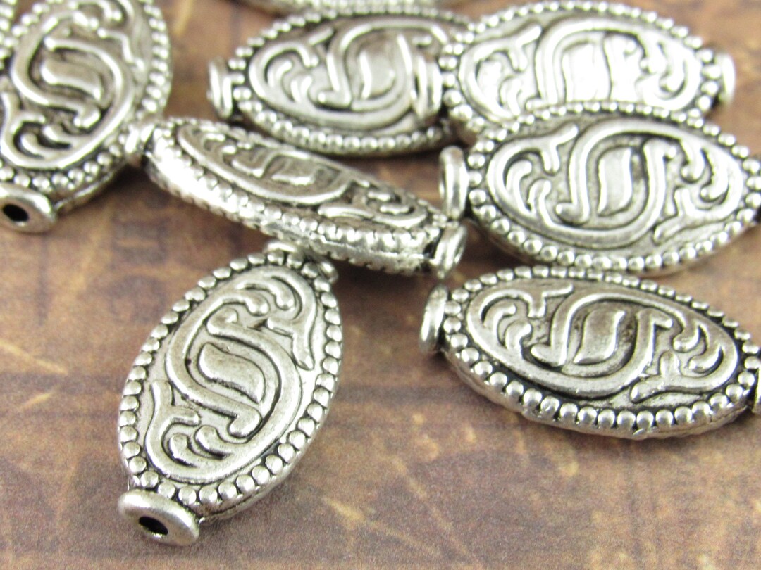17mm Tribal Pattern Spacer Bead, Tibetan Rustic Spacer Beads, Ornate ...