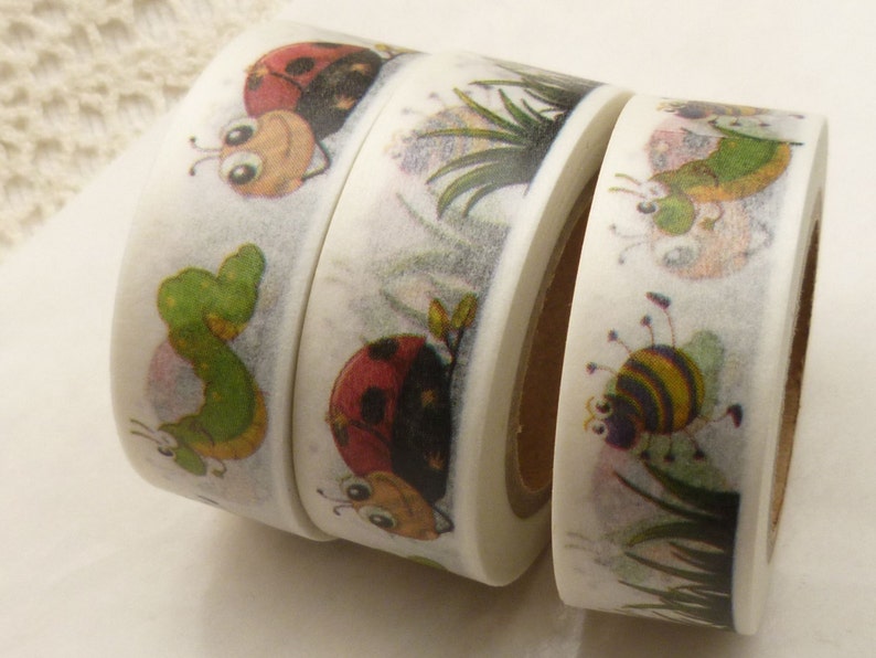 Washi Tape Ladybug Caterpillar Spider Meadow Nature Washi | Etsy