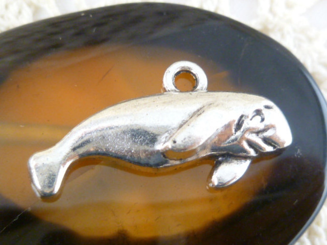 Manatee Charms, Antique Silver Animal Charm (4) - S64 - Etsy
